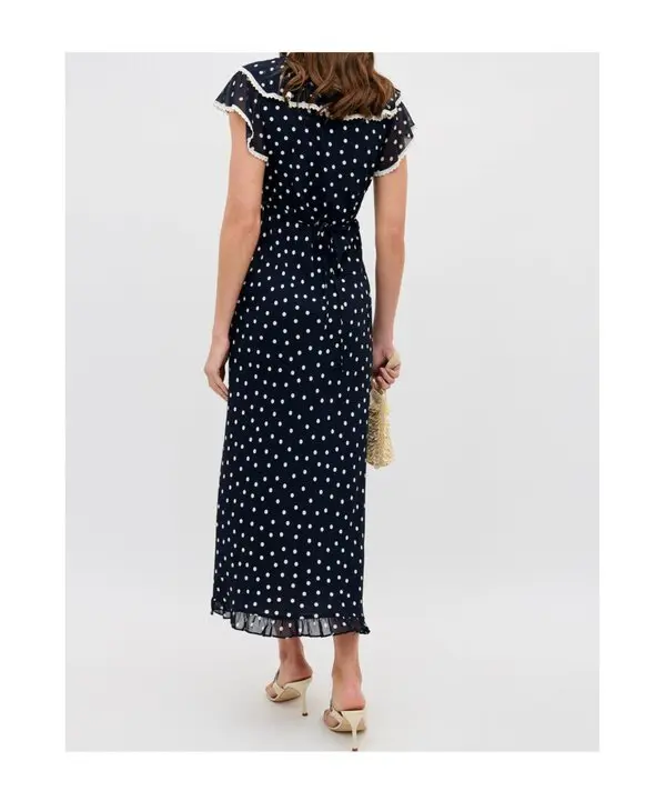 Rixo Printed V-neck Midi Dress