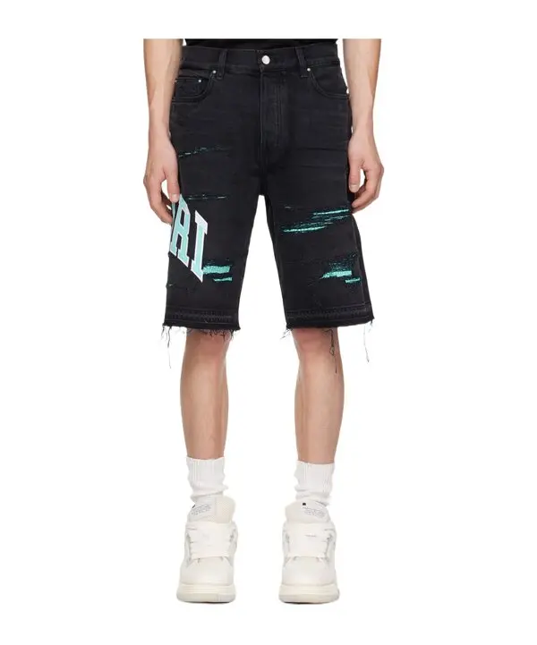 Amiri Logo Repair Vintage Denim Shorts