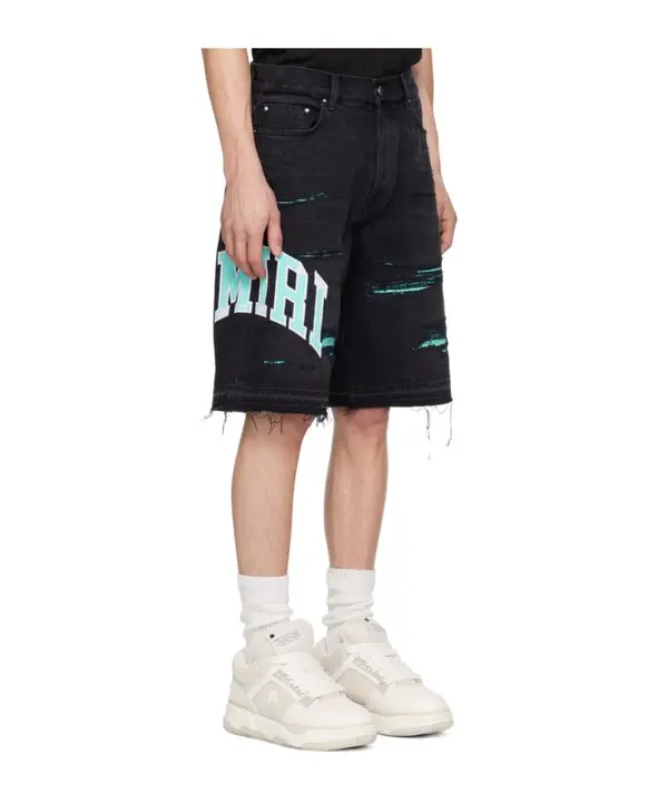 Amiri Logo Repair Vintage Denim Shorts