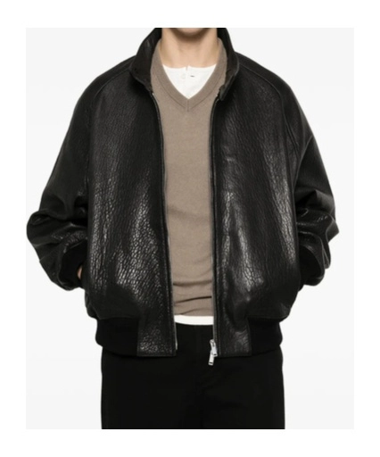 Studio Nicholson Leather Bomber Jacket