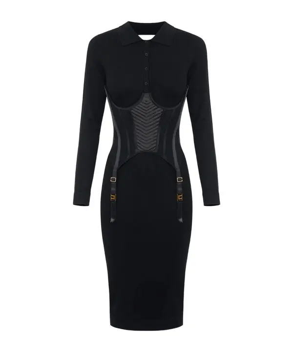 Elisabetta Franchi Knit Bustier Dress