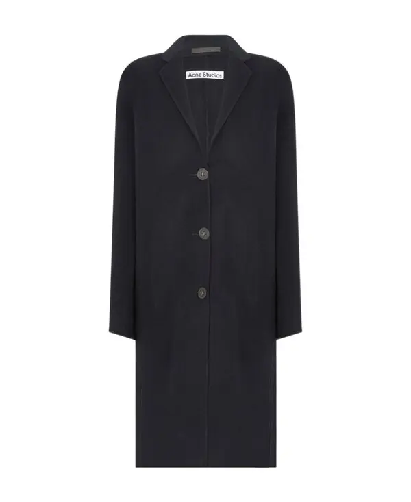 Acne Studios Logo Single-breasted Coat - Black