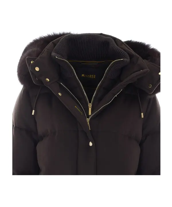 MOORER Attica Short Down Jacket - Dark Brown