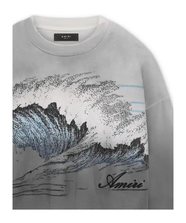 Amiri Wave-print Oversized Sweatshirt