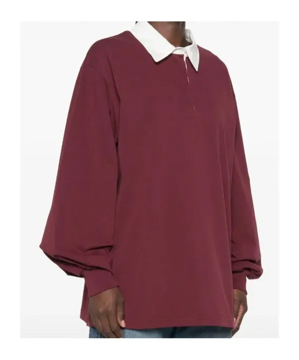 SYSTEM Embroidered-logo Polo Sweater