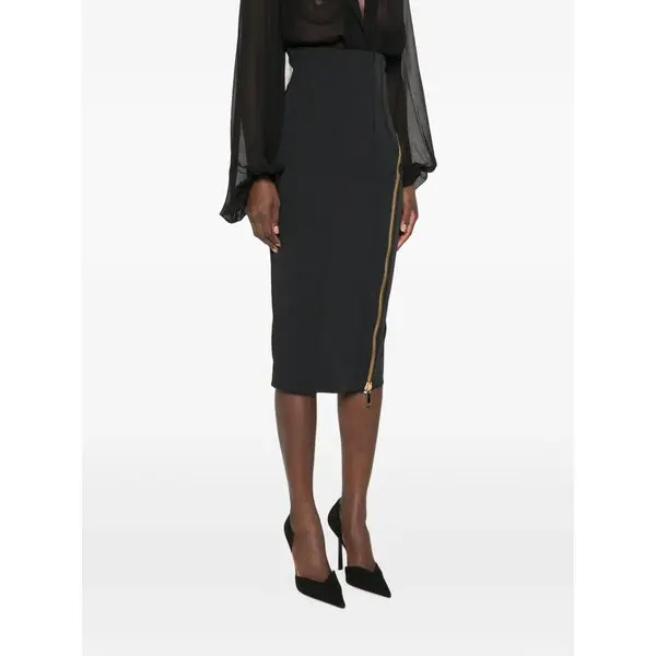 Elisabetta Franchi Skirt In Technical Fabric With Zip