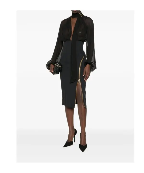 Elisabetta Franchi Skirt In Technical Fabric With Zip