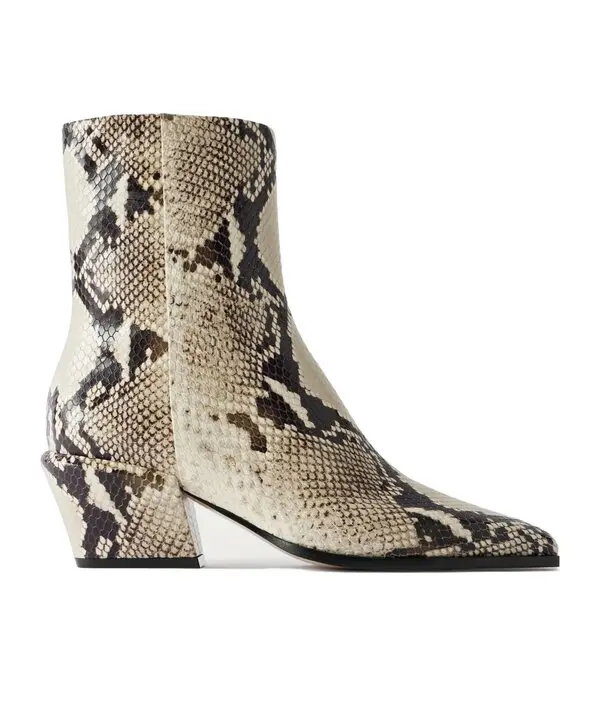 Paris Texas Snakeeffect Squaretoe Blockheel Ankle Boots - Multicolor