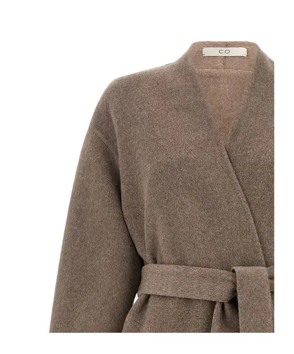 Co Long-sleeved Belted Coat