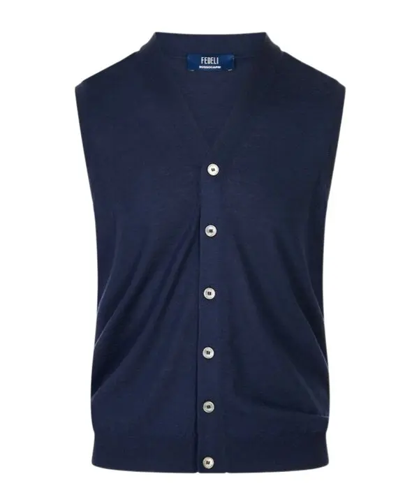 Fedeli Sleeveless V-neck Cardigan
