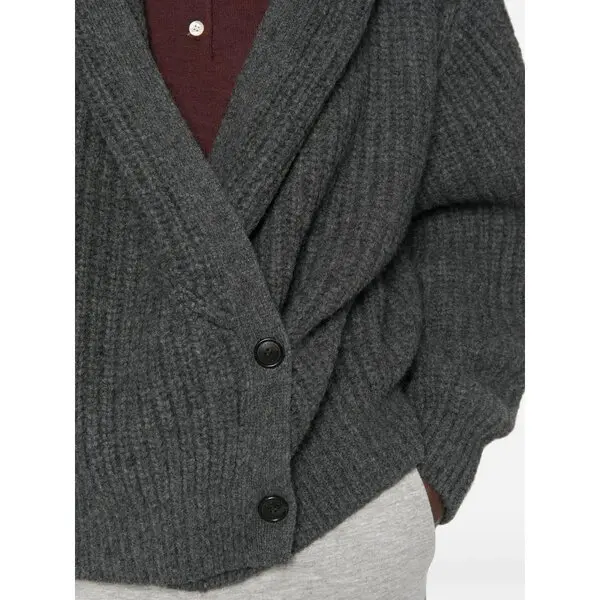 SYSTEM Ribbed-knit Hooded Cardigan