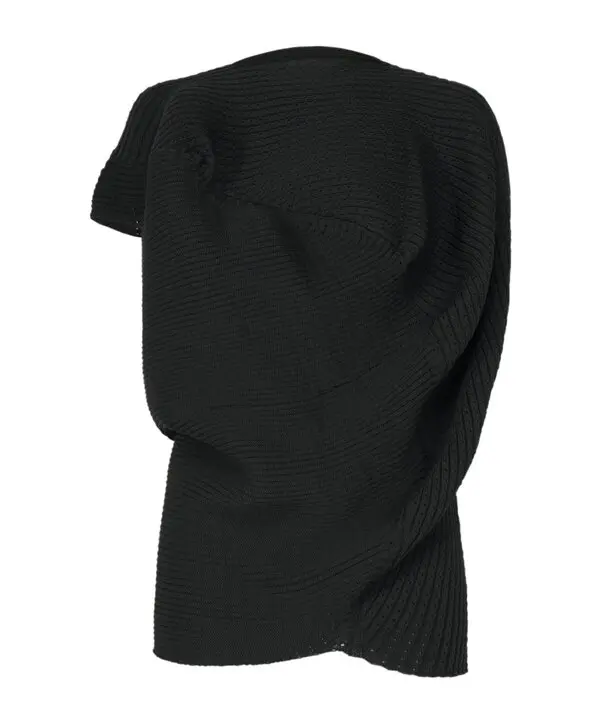 Issey Miyake Asymmetric Ribbed-knit Top
