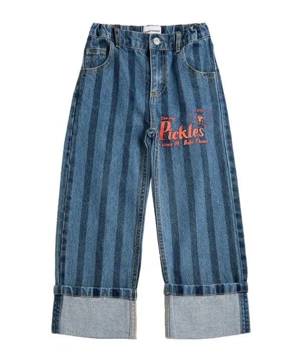 BOBO CHOSES Pickles Striped Wide-leg Jeans