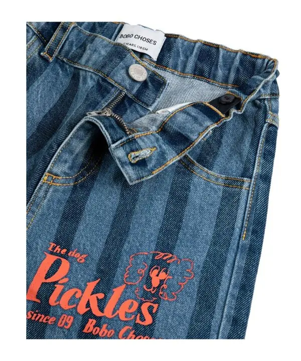 BOBO CHOSES Pickles Striped Wide-leg Jeans