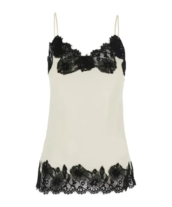 Gold Hawk Marilyn Lace-trim Silk Top