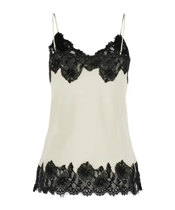 Gold Hawk Marilyn Lace-trim Silk Top