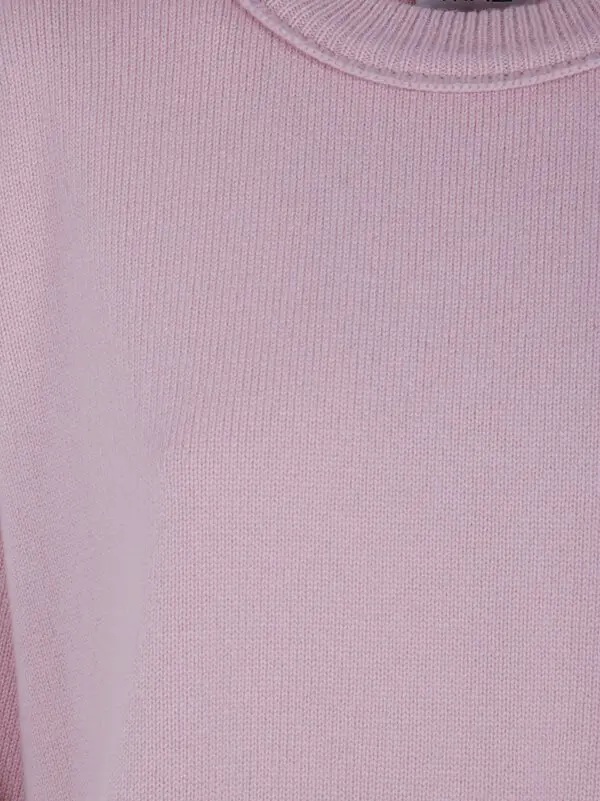 MRZ Cropped Oversized Round Neck Sweater - Pink