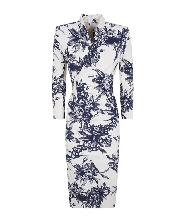 Chiara Boni La Petite Robe Floral Print Long Sleeve Midi Dress
