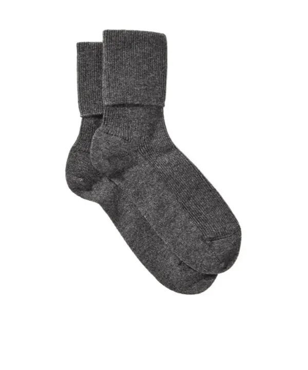 Johnstons Of Elgin Ribbed Cashmere-blend Socks - Grey