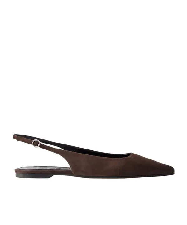AeydĒ Suede Slingback Flats - Black