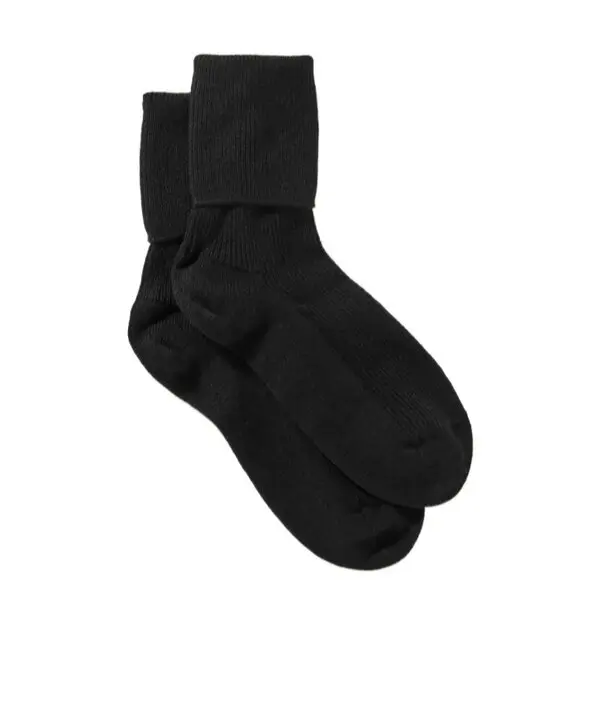 Johnstons Of Elgin Ribbed Cashmere-blend Socks - Black