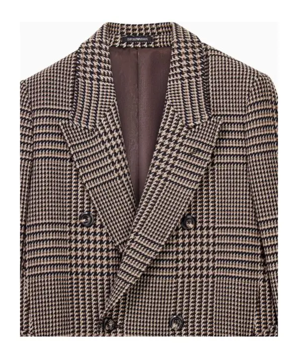 Emporio Armani Checked Long Coat