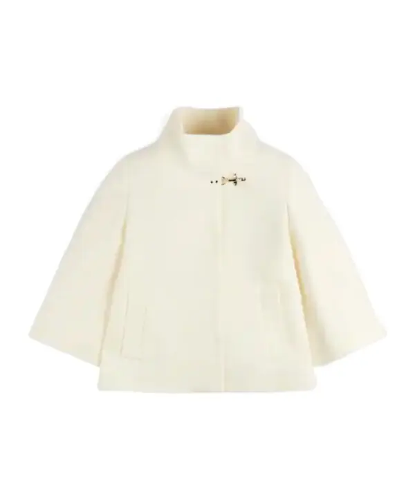 FAY Cape In Wool Fabric - White