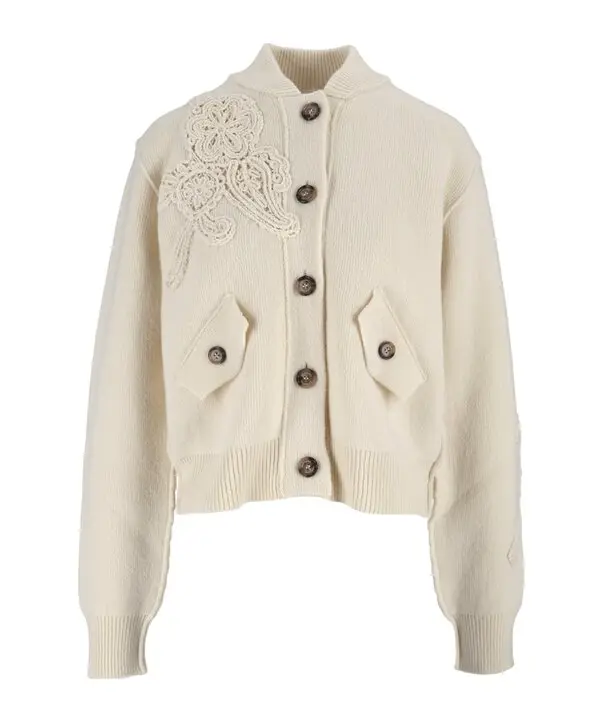 Ermanno Scervino Crochet-patch Button-up Cardigan