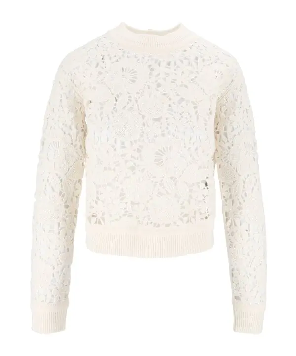 Ermanno Scervino Floral-lace Wool Sweater - No