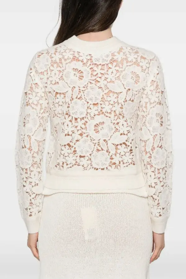Ermanno Scervino Floral-lace Wool Sweater