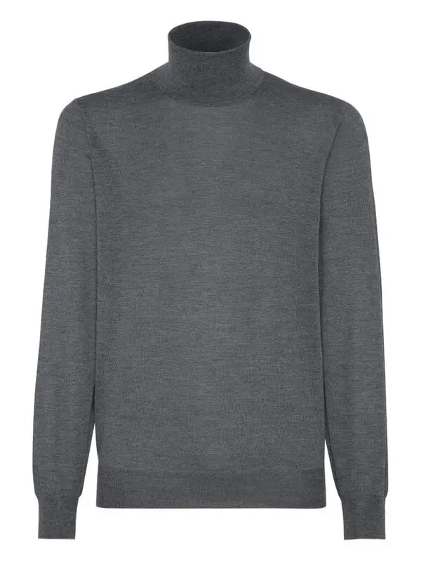 Brunello Cucinelli Roll-neck Long Sleeved Top - Black