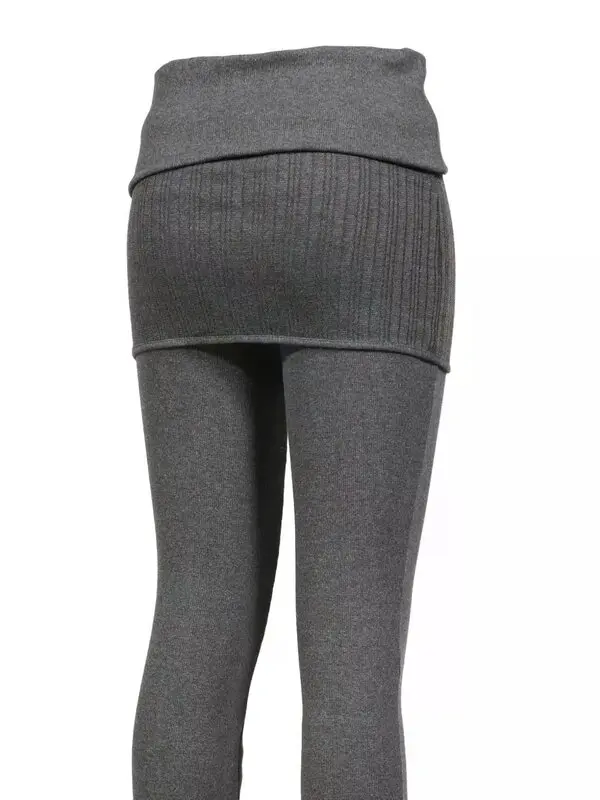 BOHEMSEO Layered Ribbed-knit Flared Trousers