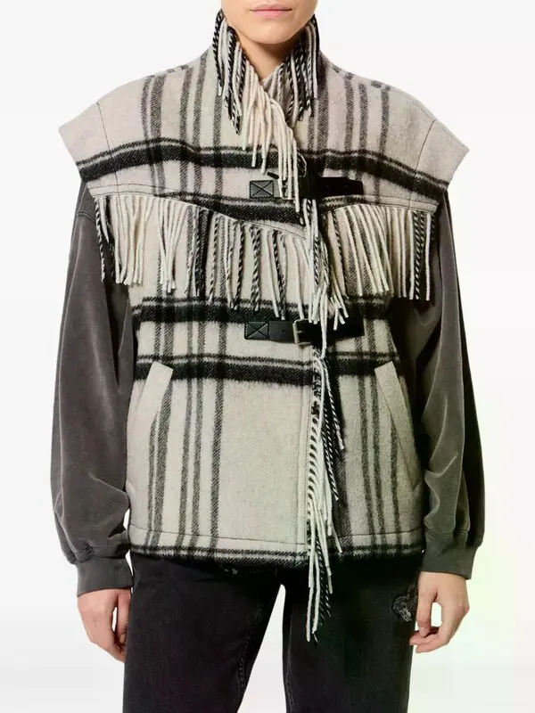 MARANT ETOILE Fringed Checked Vest