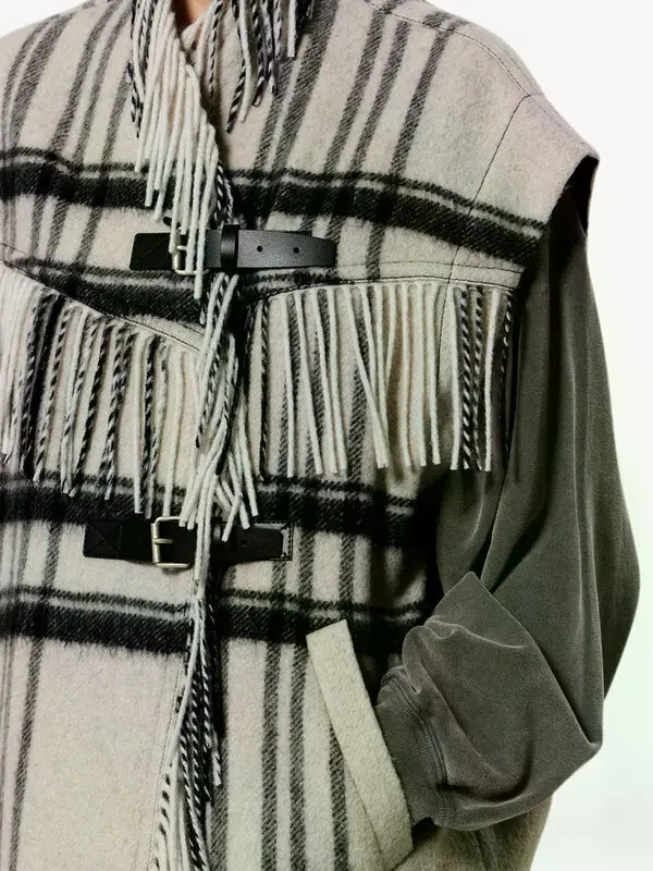 MARANT ETOILE Fringed Checked Vest
