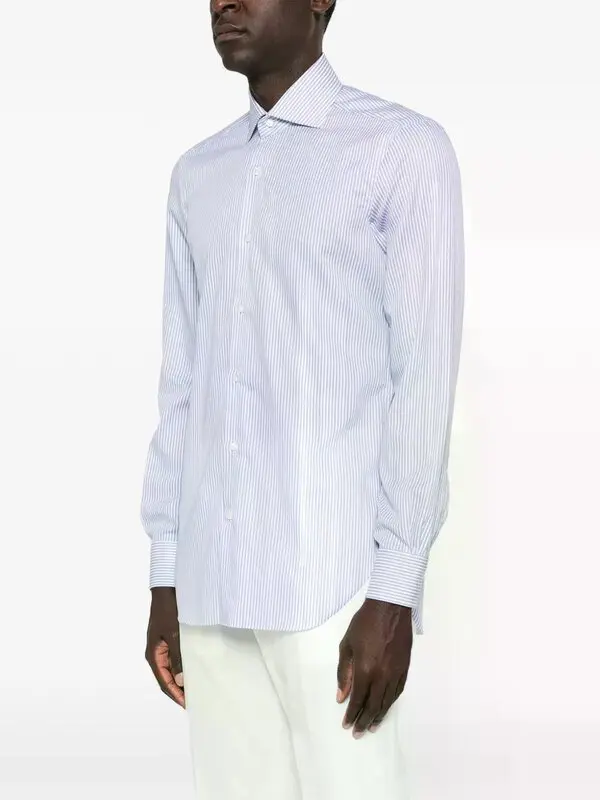 BARBA NAPOLI Vertical-stripe Long-sleeve Shirt