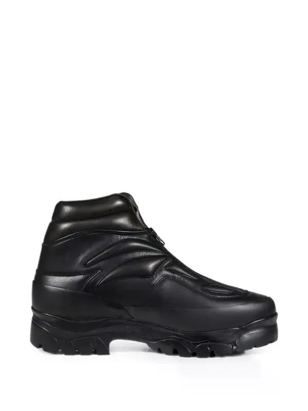 AKME Front-zip Panelled Biker Boots
