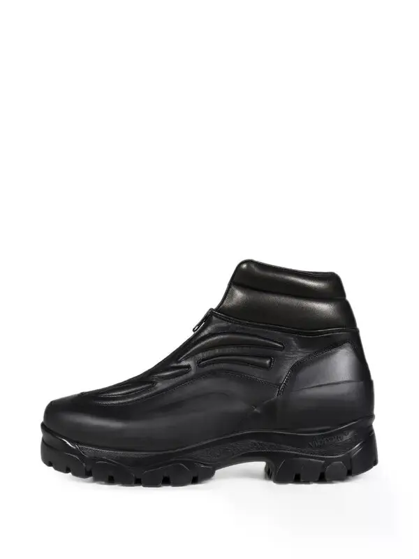 AKME Front-zip Panelled Biker Boots