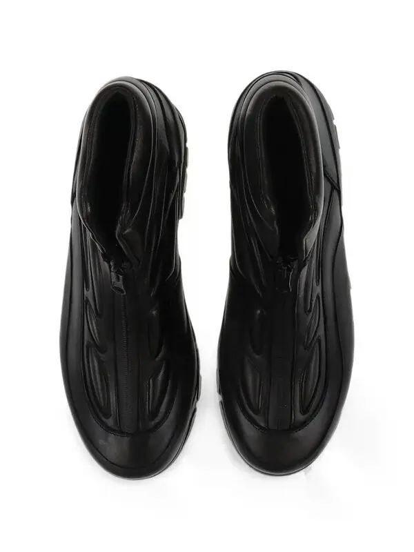 AKME Front-zip Panelled Biker Boots