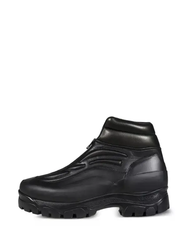 AKME Front-zip Panelled Biker Boots