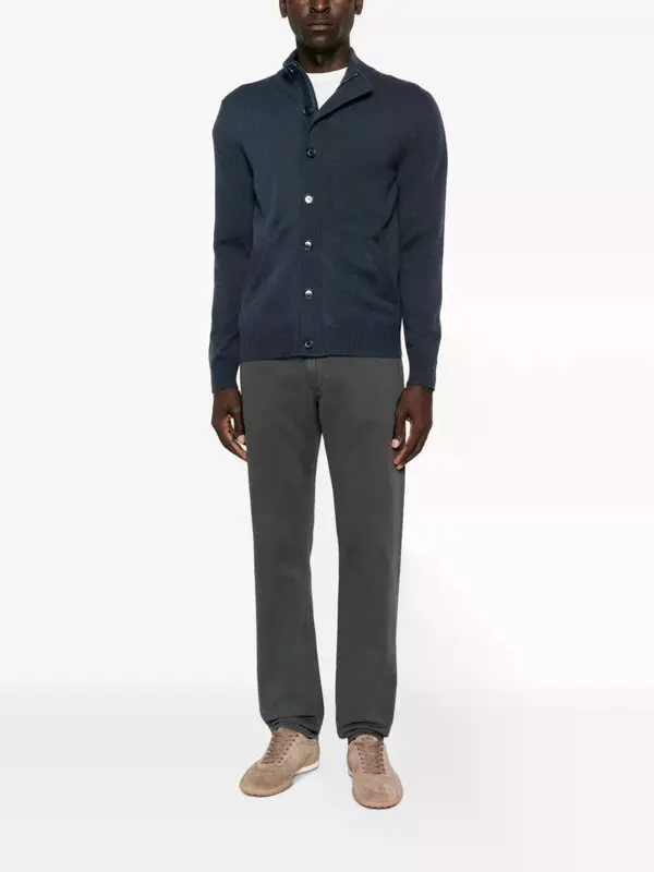 Brioni Button-up High-neck Cardigan - Blue
