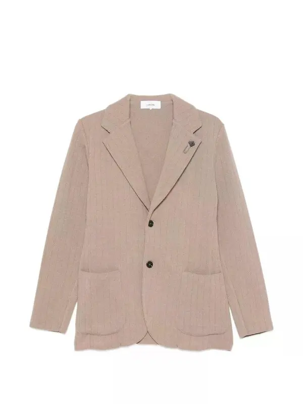 LARDINI Ribbed-knit Single-breasted Blazer