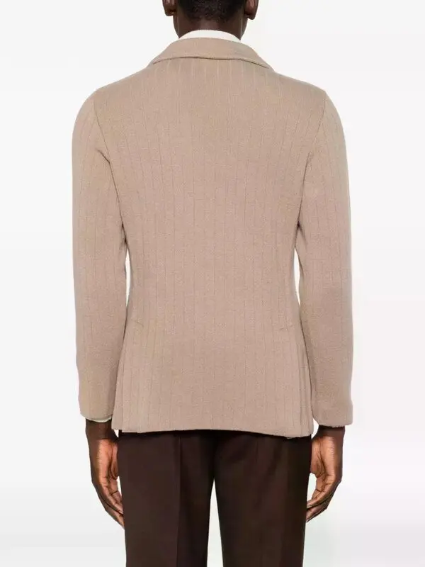 LARDINI Ribbed-knit Single-breasted Blazer