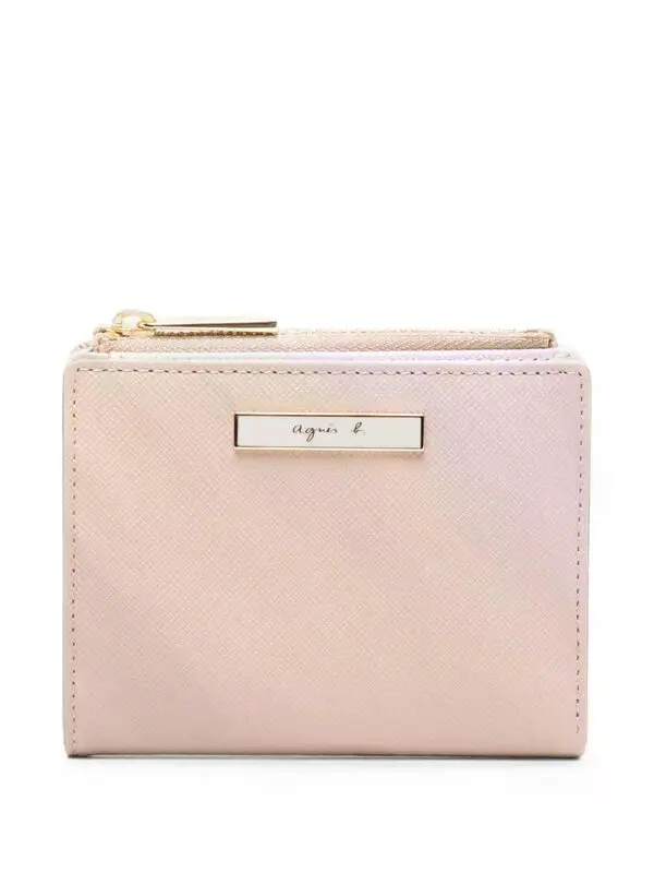 AGNES B. Leather Wallet - Neutrals