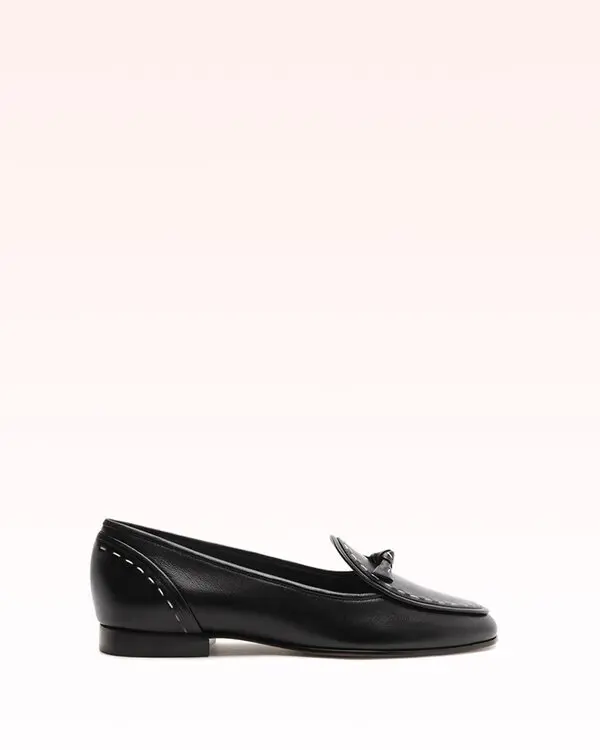 ALEXANDRE BIRMAN Slim Clarita Topstitch Loafer - Black