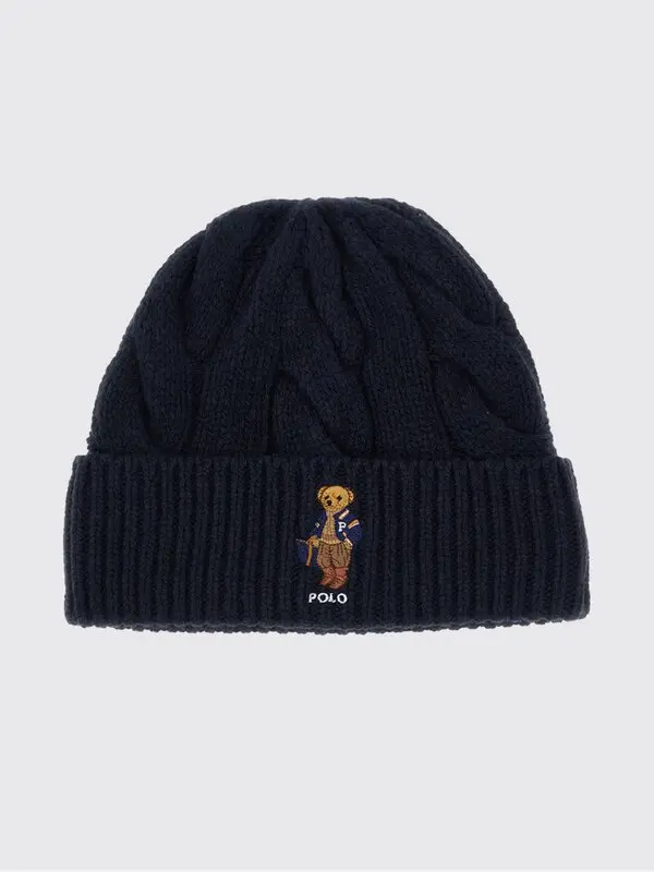 Polo Ralph Lauren Cable-knit Wool-blend Beanie With Turn-up Brim - Navy