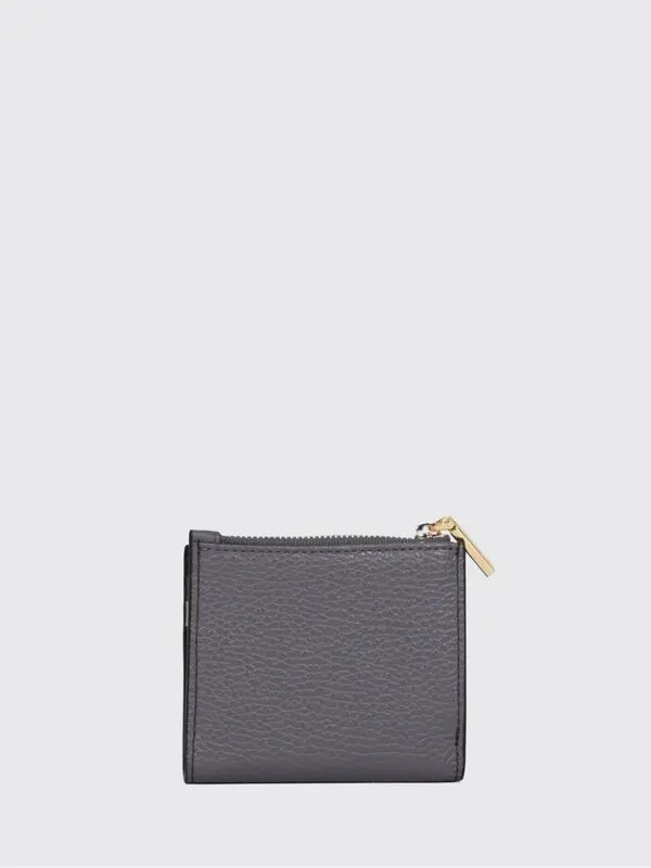 COCCINELLE Bifold Wallet In Pebbled Leather With Multi Stripes - Blue