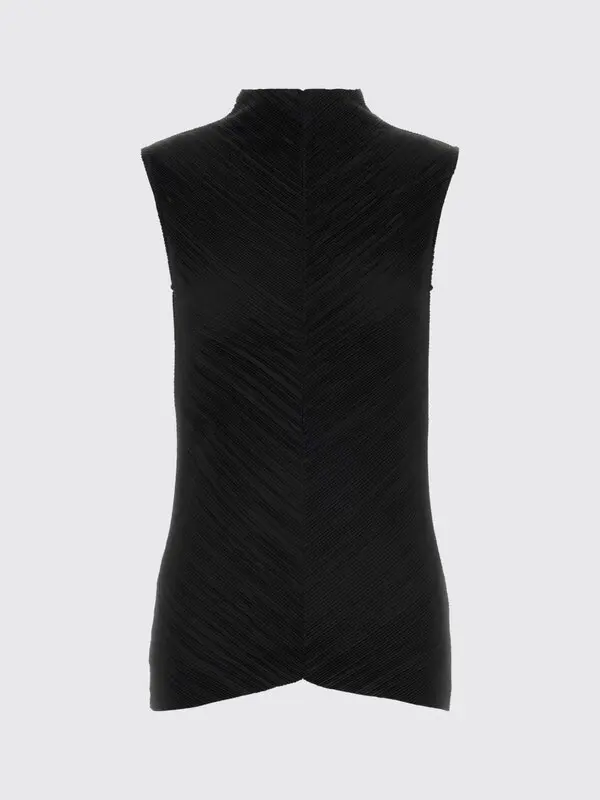 Calvin Klein Sleeveless Mock Neck Top With Ruched Design And Asymmetrical Hem