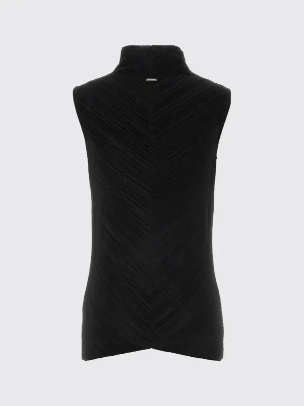 Calvin Klein Sleeveless Mock Neck Top With Ruched Design And Asymmetrical Hem