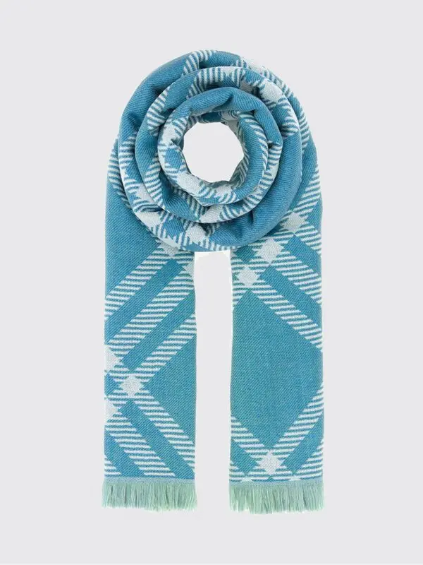 Burberry Check Wool And Silk Scarf With Fringes - Beige