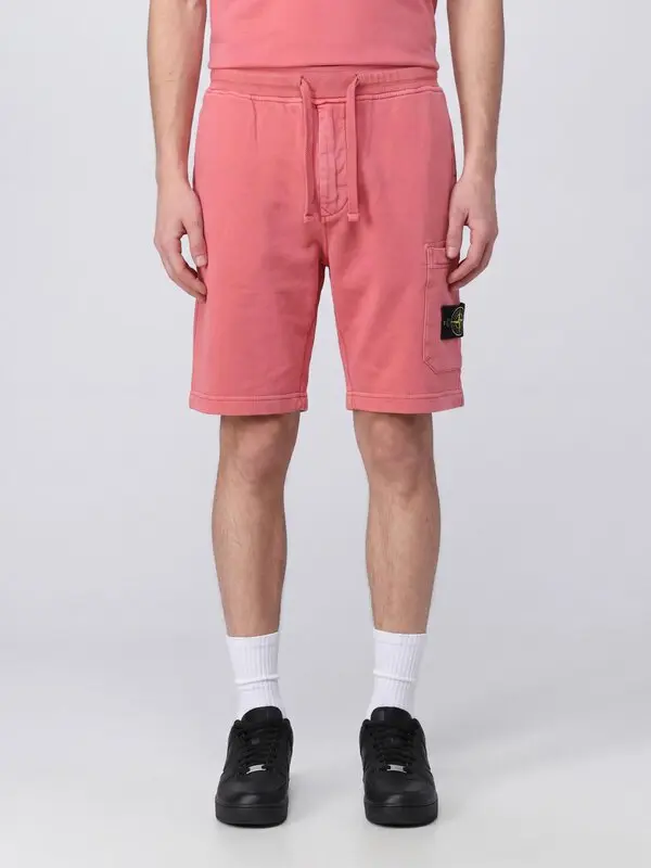 Stone Island Cotton Cargo Shorts - Pink